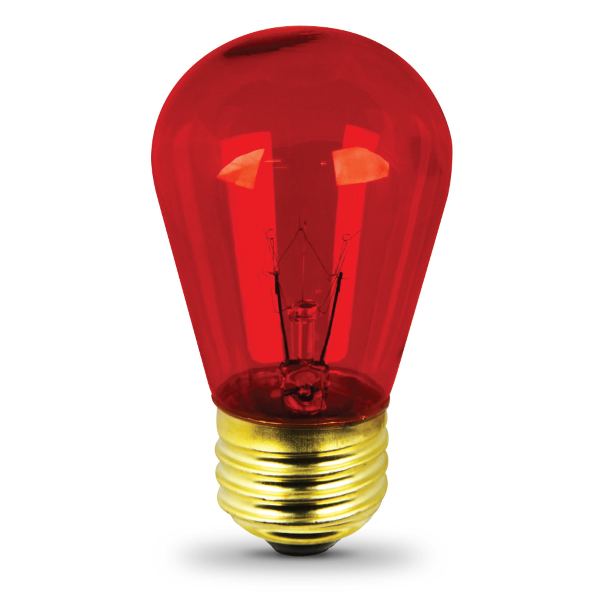 11W Red Light S14 Base (E26 Replacement) Exposed Filament Incandescent