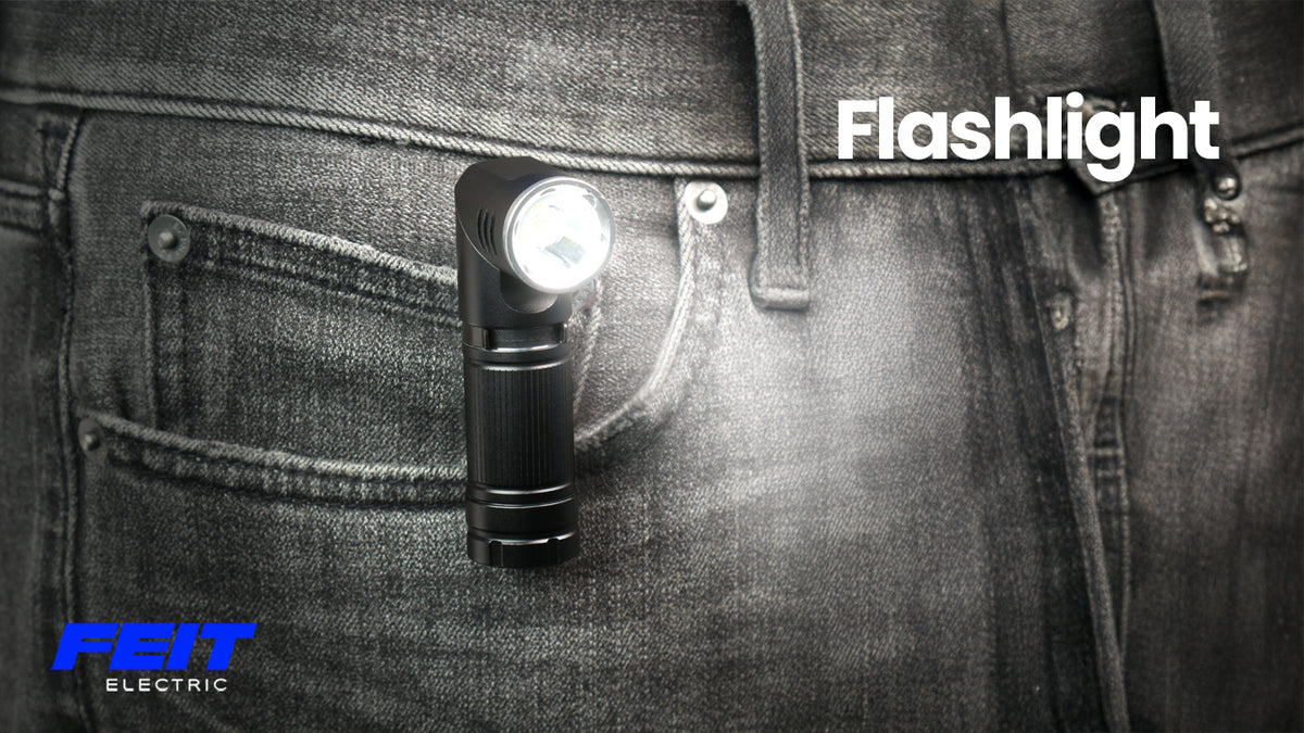 Rechargeable LED Pivot Flashlight with Magnetic Base and Clip