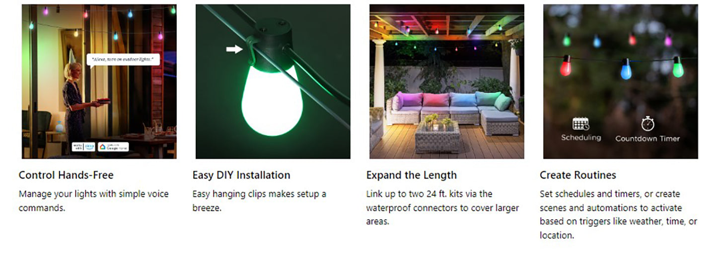 24 ft. Color Changing Smart LED String Lights