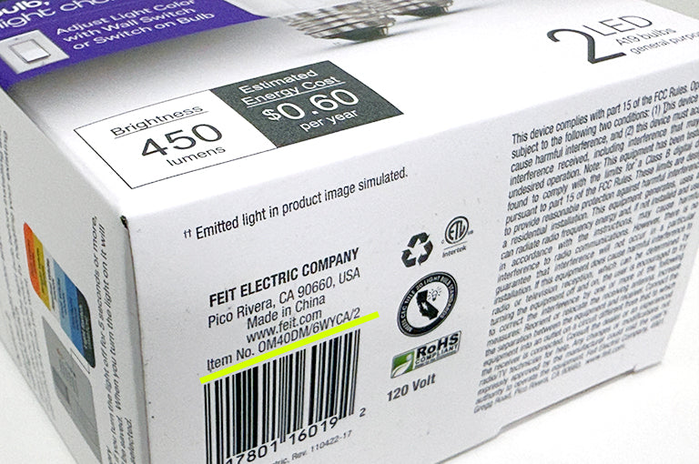How to find Item Number - Feit Electric